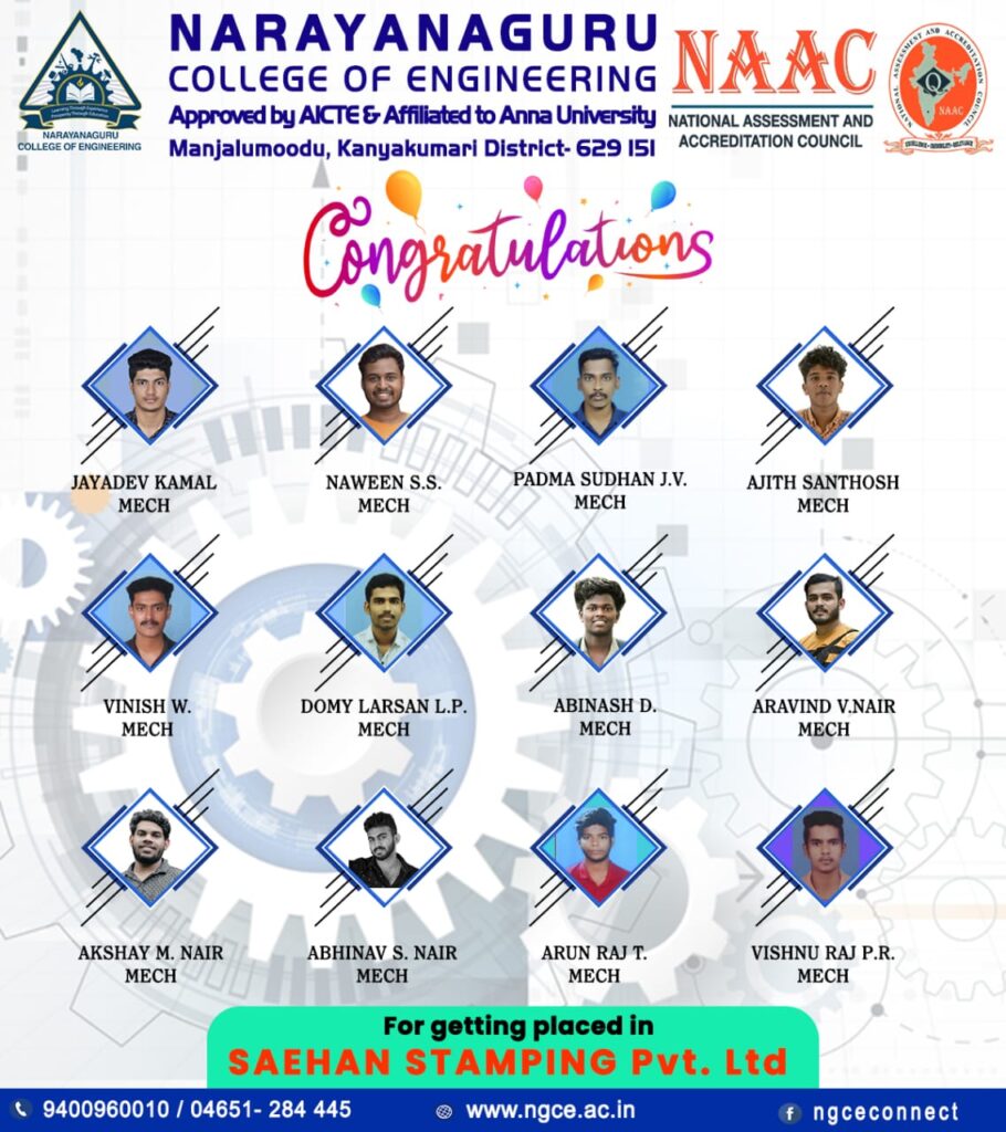 Placement Records – Narayanaguru College of Engineering